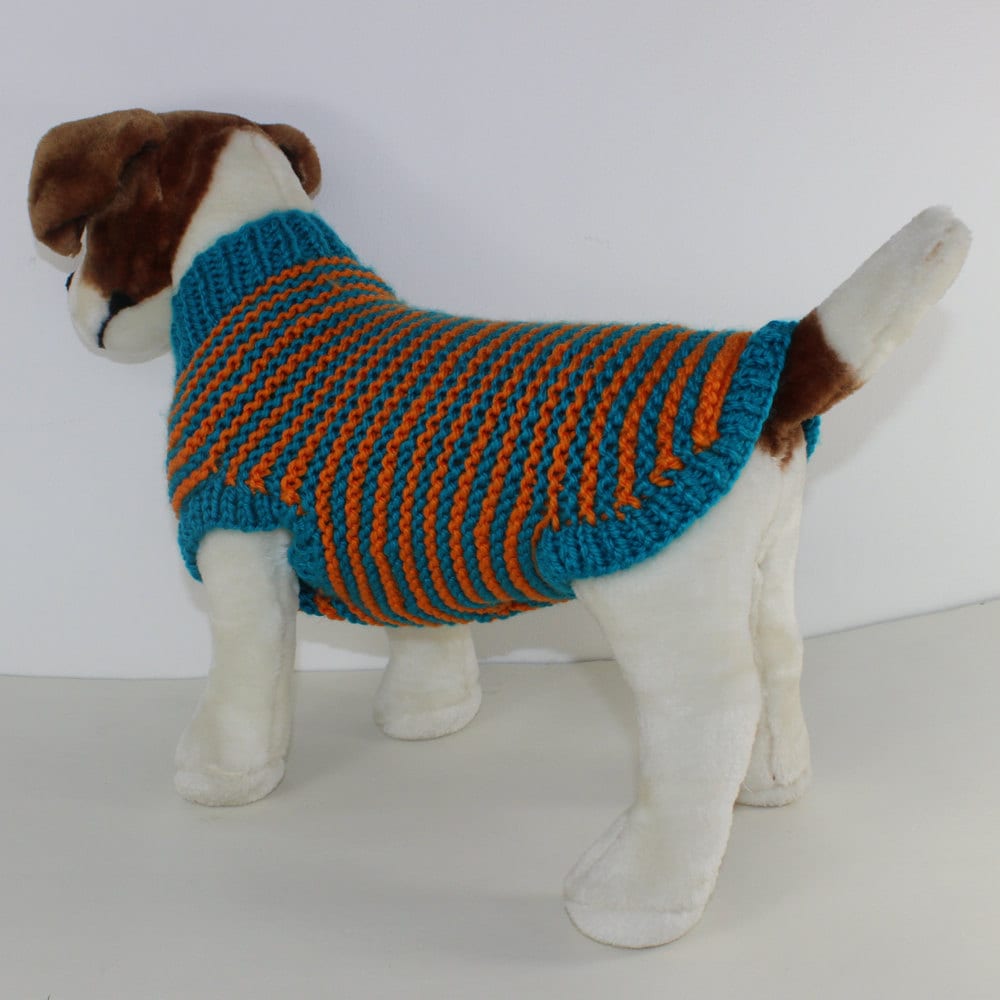 Chunky Stripe Garter Stitch Dog Coat Knitting Pattern by - Etsy