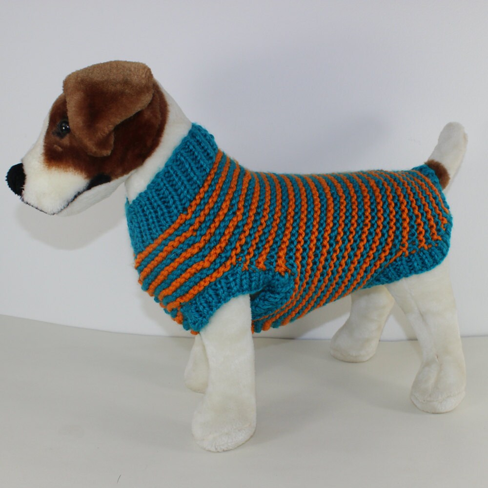 Chunky Stripe Garter Stitch Dog Coat Knitting Pattern by - Etsy