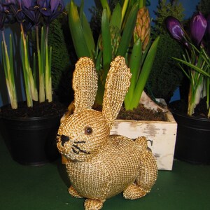 Instant Digital File PDF Download Golden Bunny Rabbit Toy Knitting ...