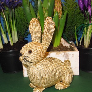 Instant Digital File PDF Download Golden Bunny Rabbit Toy Knitting ...