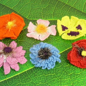 Instant Digital File Pdf Download Knitting Pattern Garden Flower ...