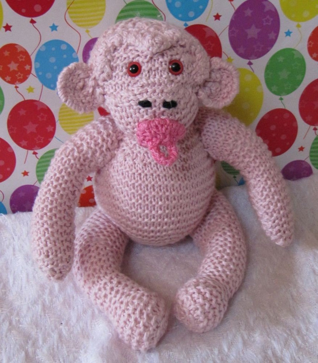 Madmonkeyknits Cherry Baby Chimpanzee Toy Animal Pdf Knitting Pattern ...