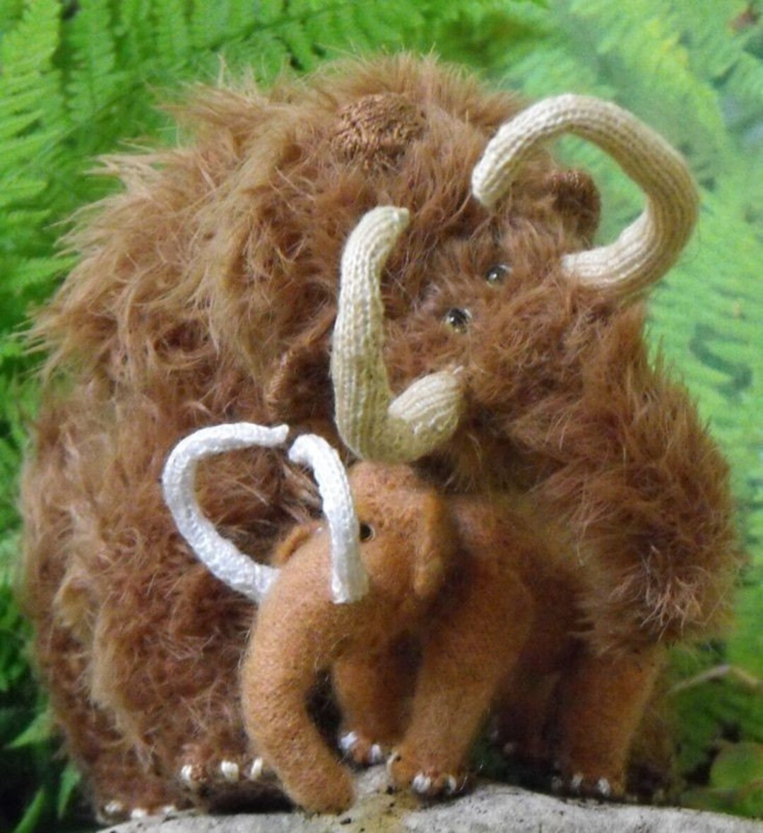 Mother and Baby Woolly Mammoths Prehistoric Toy Dinosaur Pdf Digital ...