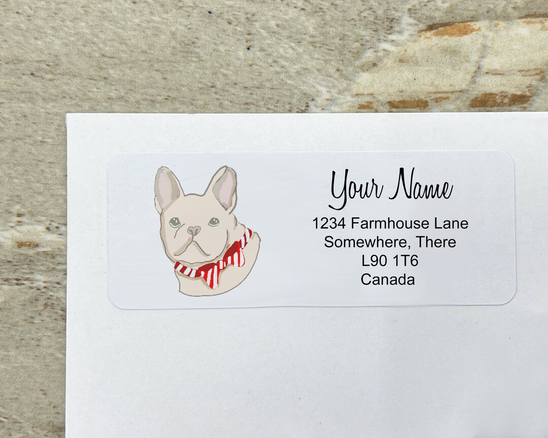French Bulldog Christmas Return Address Labels Christmas - Etsy