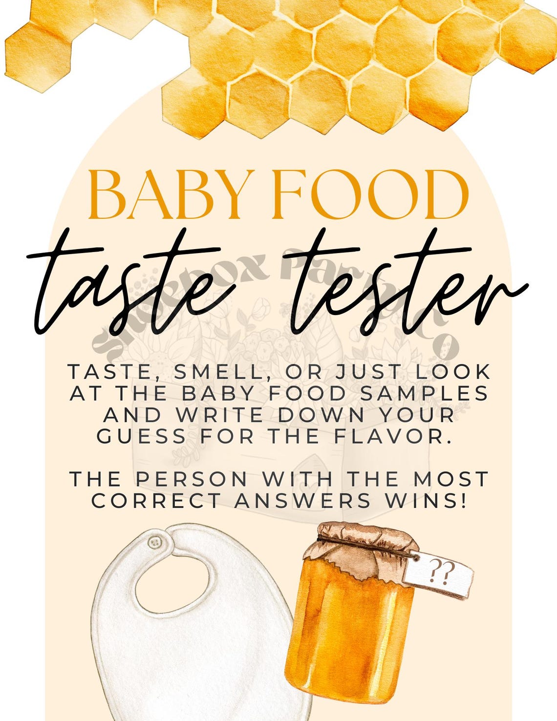 Bee Baby Shower Game Bundle Templates, Honeycomb Baby Shower Game Set ...