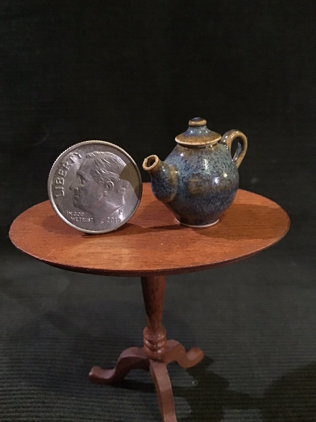 Miniature Wheel Thrown Teapot. for Collectors or Miniaturist. 1/12 ...