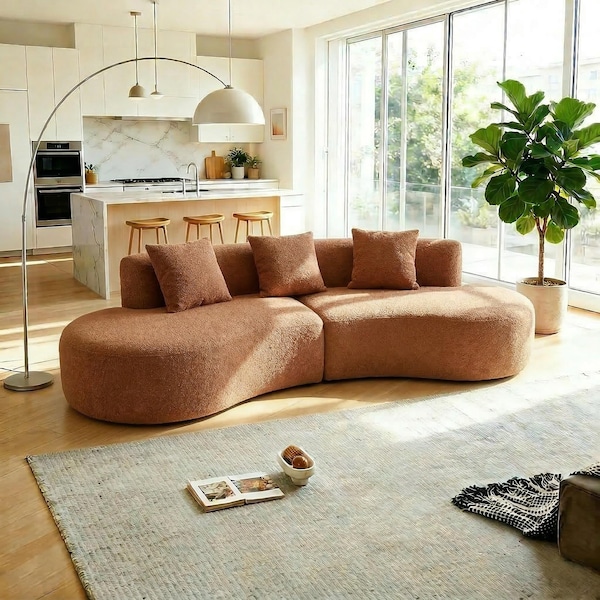 Blue Curved Sofa - Etsy