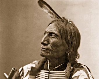 Iron White Man, Professionally Restored Large Photograph of Vintage ...