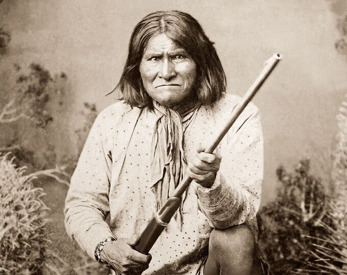 Geronimo With Rifle, Professionally Restored Large Photograph of ...