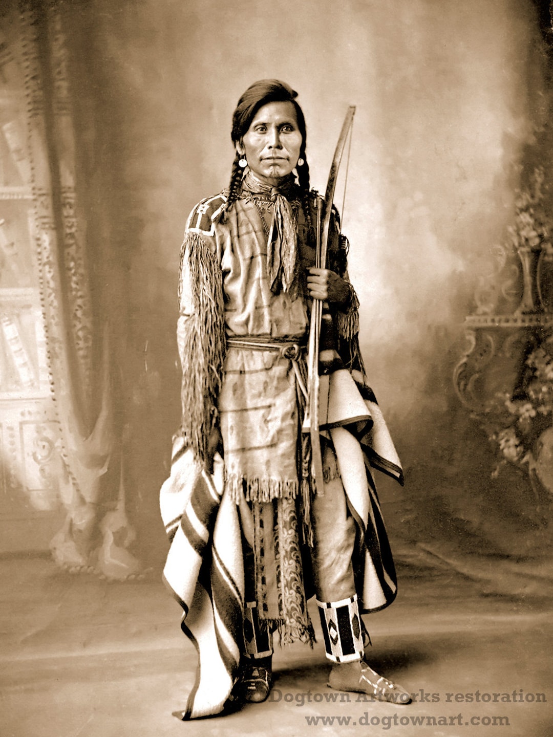Paul Antoine Photograph: Restored Vintage Native American Warrior Print ...