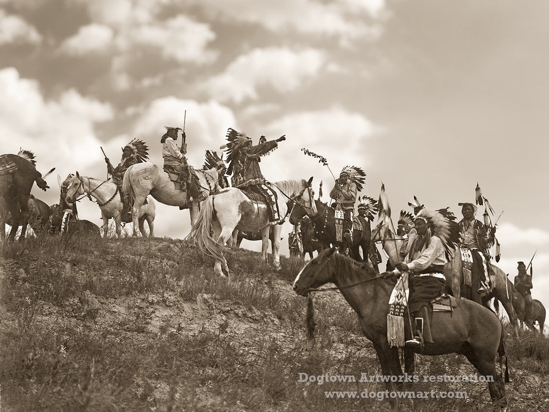 Oglala Sioux Warriors Photograph, Restored Native American Print ...
