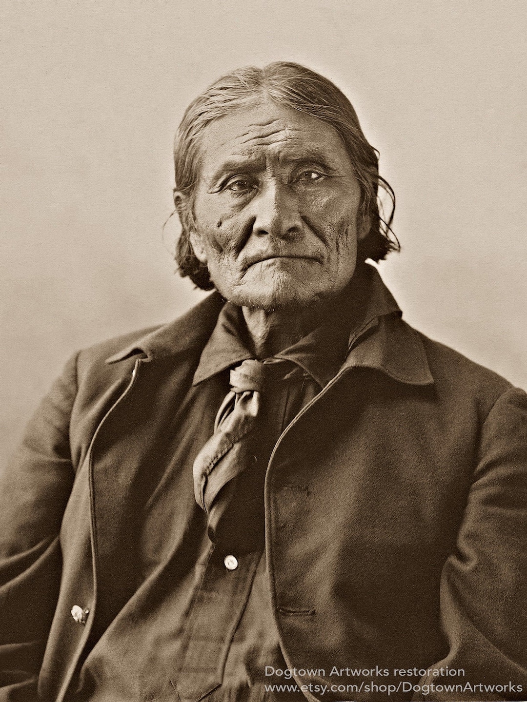 Geronimo, Professionally Restored Large Photograph of Vintage Native ...