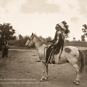 Broken Arm on Horseback, Professionally Restored Large Photograph of ...