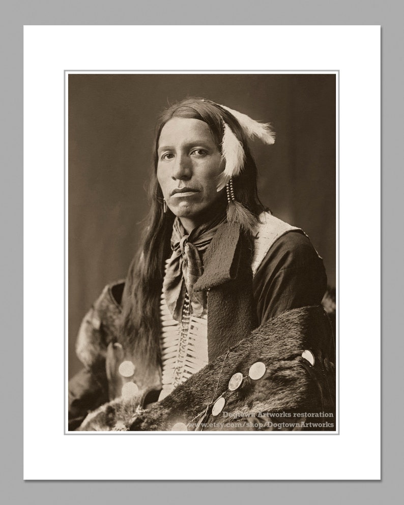 Lakota Sioux Chief Portrait: Restored Vintage Native American ...