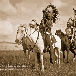 Plains Indians, Professionally Restored Photograph of Vintage Native ...