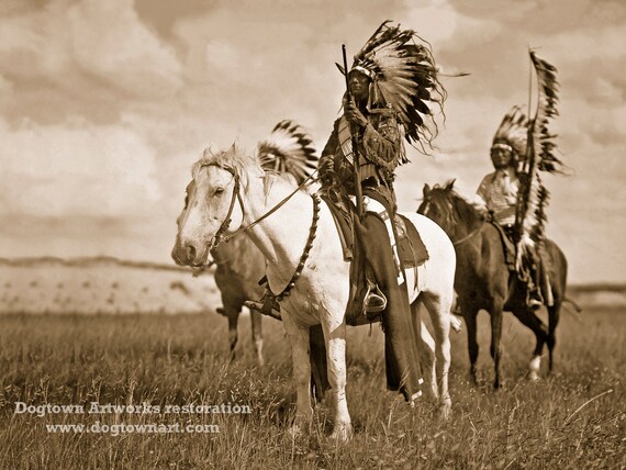 Plains Indians Professionally Restored Photograph of Vintage | Etsy