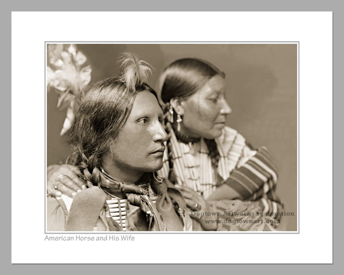 Samuel American Horse & Wife, Restored Native American Photograph - Etsy
