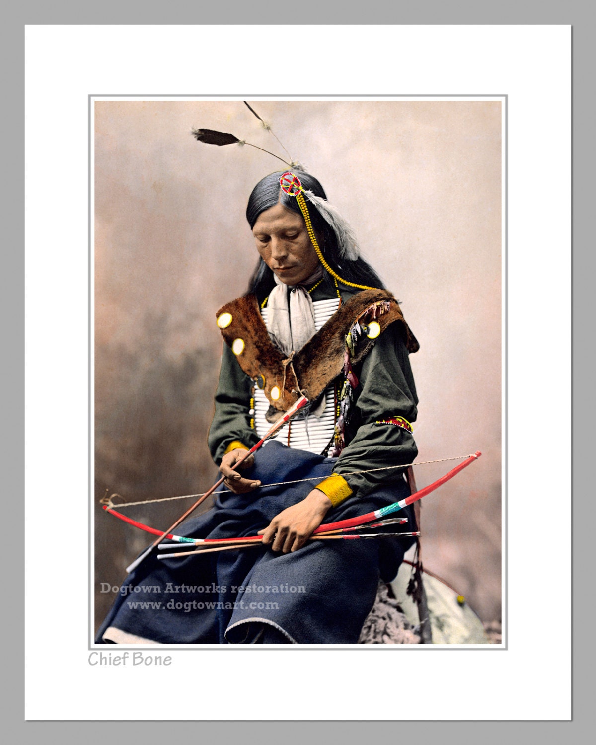 Chief Bone Photograph: Restored Vintage Oglala Sioux Print - Etsy
