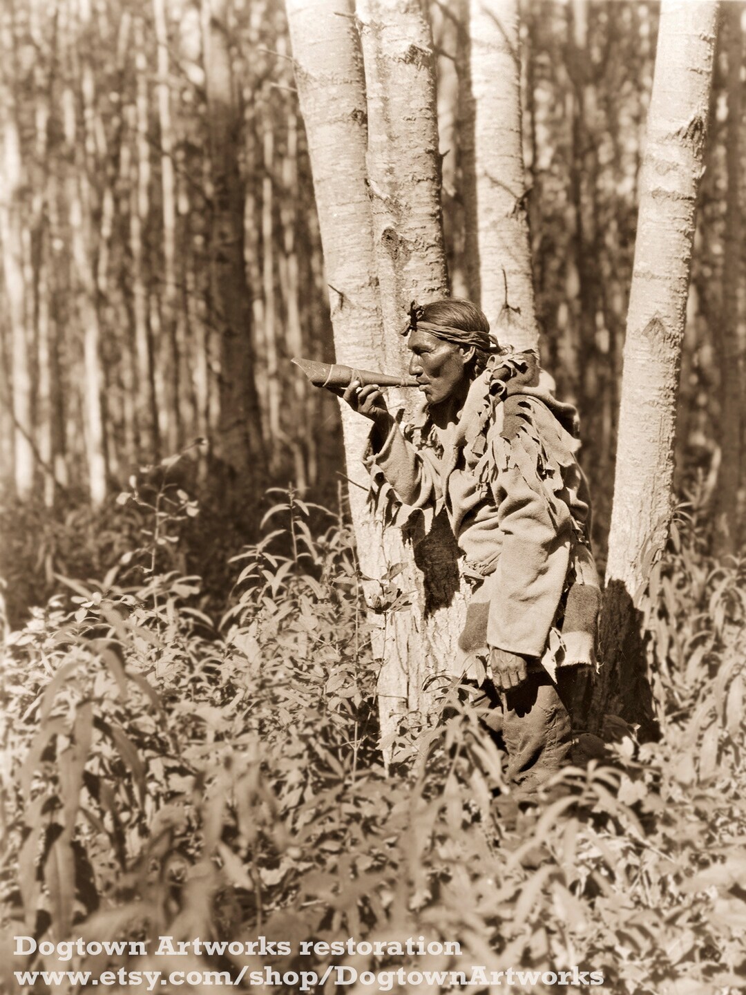 Calling a Moose, Professionally Restored Photograph Reprint of Vintage ...