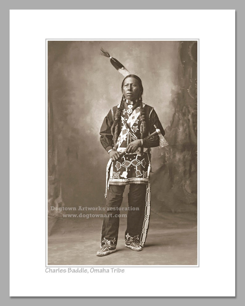 Charles Baddle Omaha Tribe Photograph, Native American Portrait Reprint ...