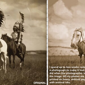 Chief Bone, Professionally Restored Large Color Photograph of Vintage ...