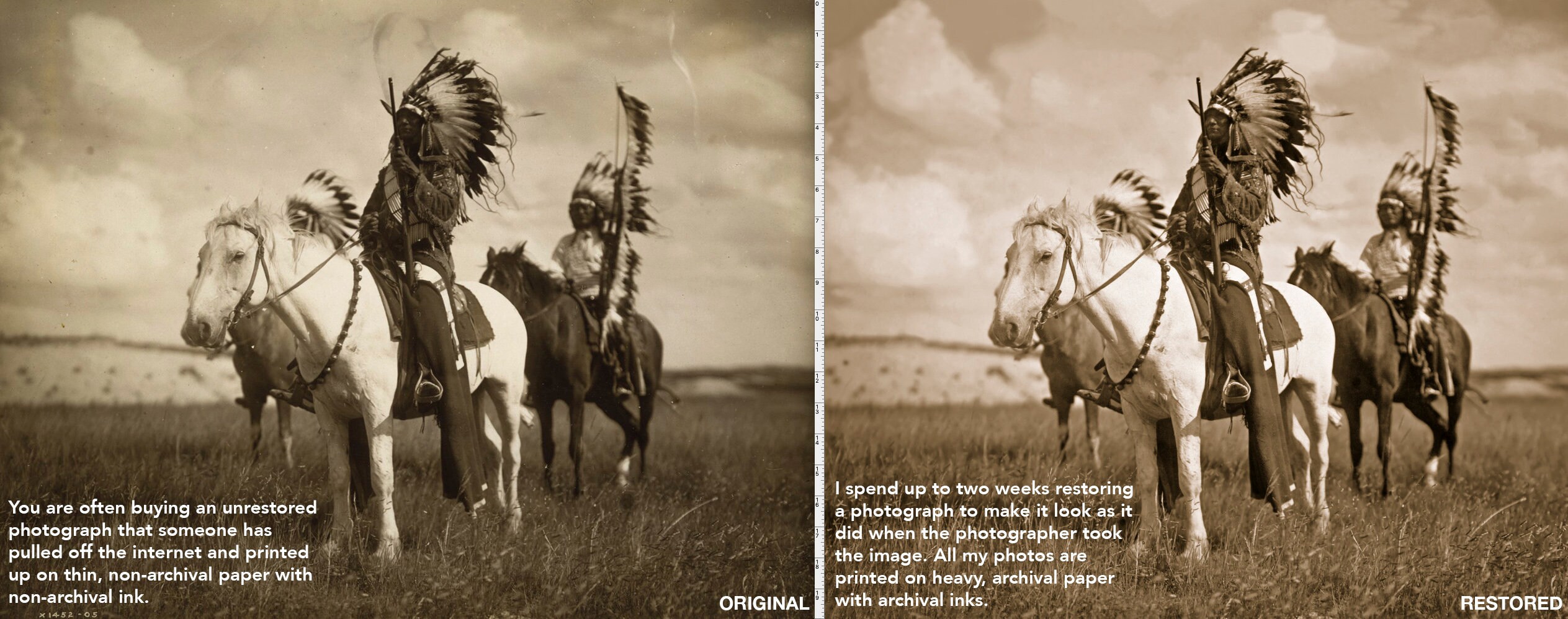 Chief Bone Photograph: Restored Vintage Oglala Sioux Print - Etsy