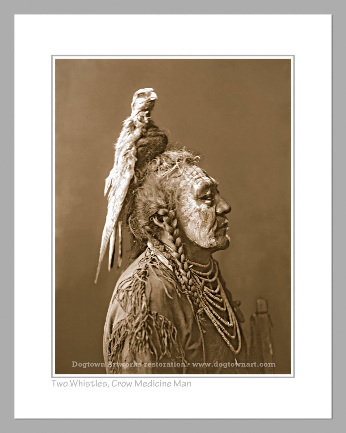 Two Whistles, Professionally Restored Photograph of Vintage Native ...