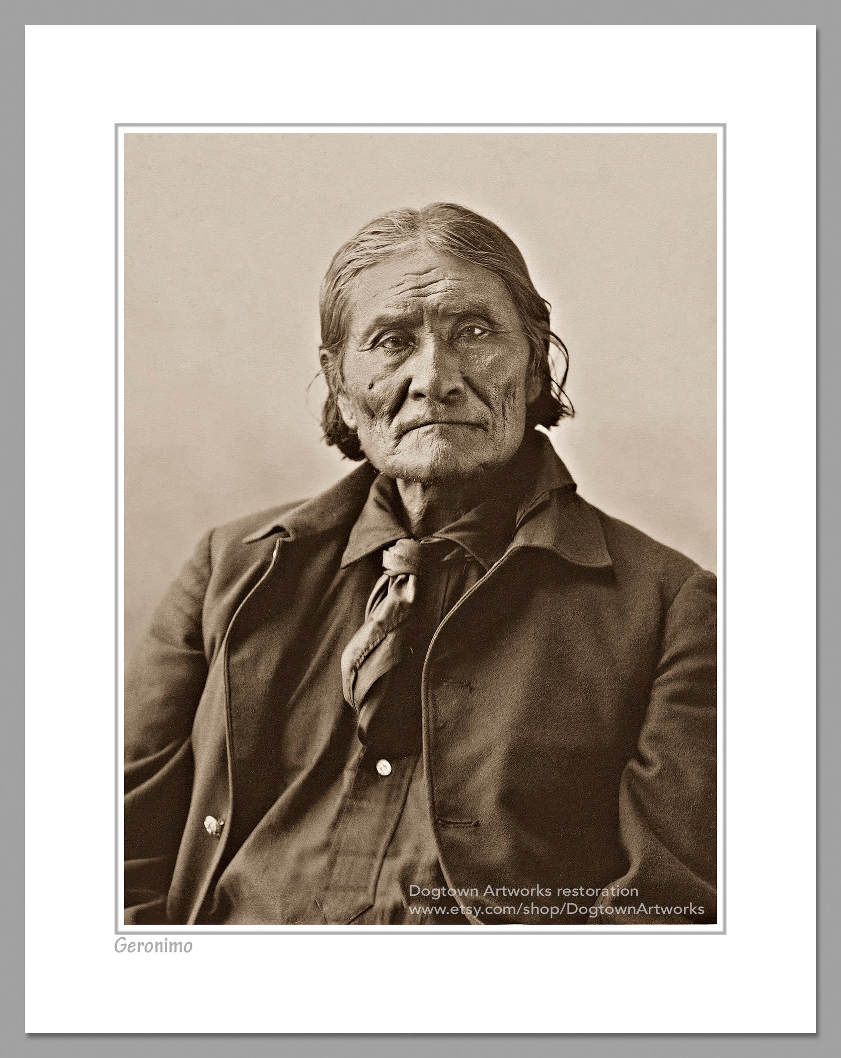 Geronimo Restored Photograph, Native American Apache Chief, Vintage ...