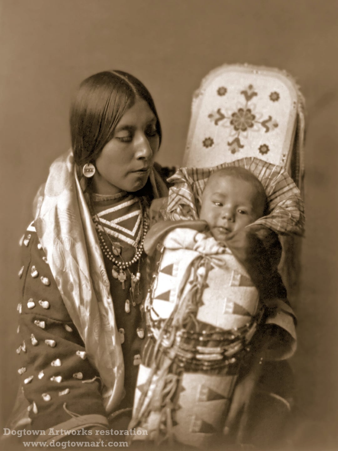 Crow Mother and Child, Professionally Restored Photograph of Vintage ...