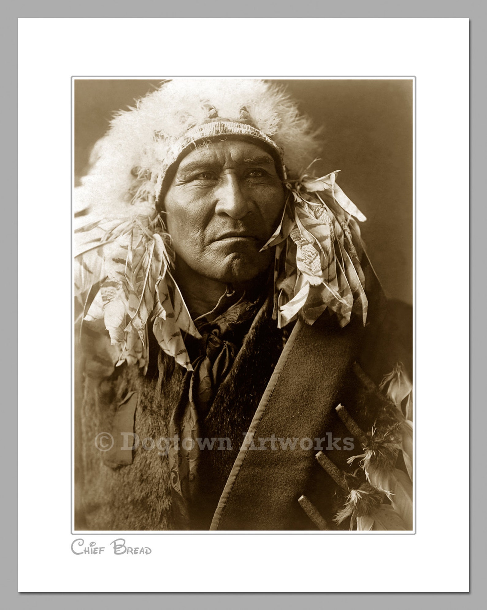 Chief Bread Crow Indian Portrait: Restored Vintage Photograph - Etsy
