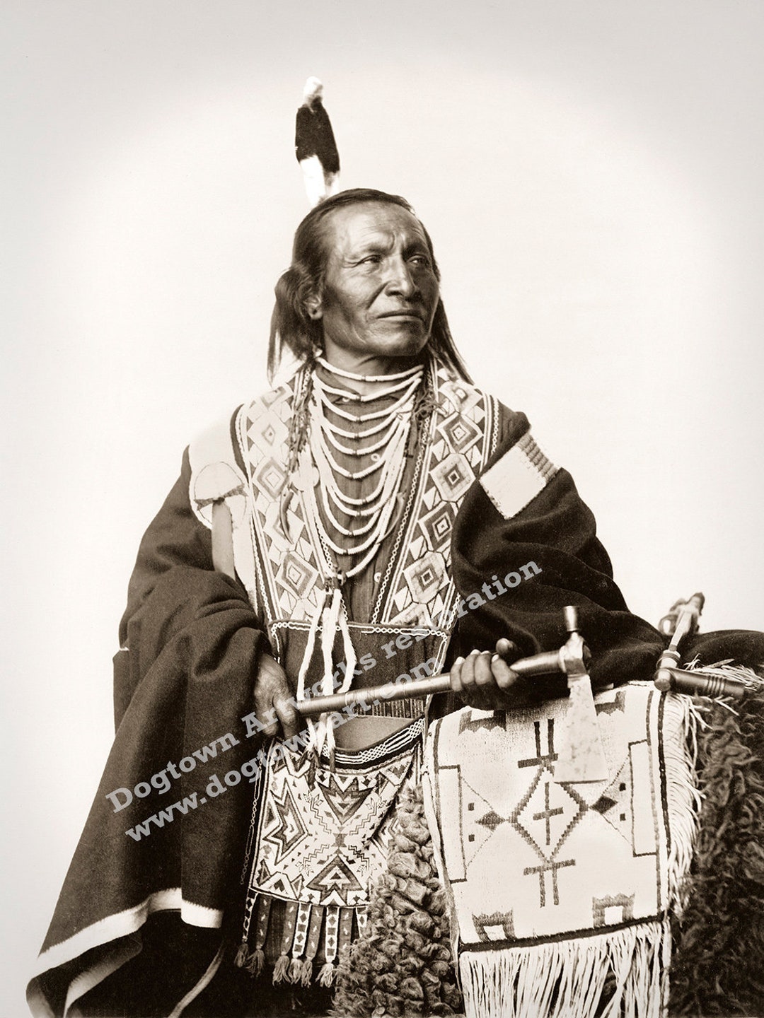 Chief Red Fox, Professionally Restored Photograph of Vintage Native ...