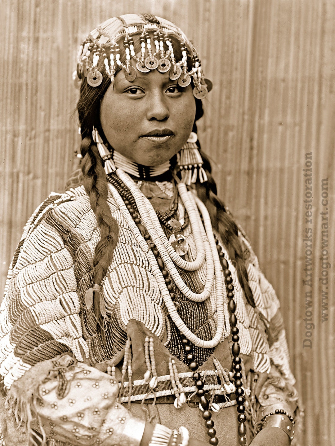 Wishram Bride Photograph: Restored Vintage Native American Portrait - Etsy