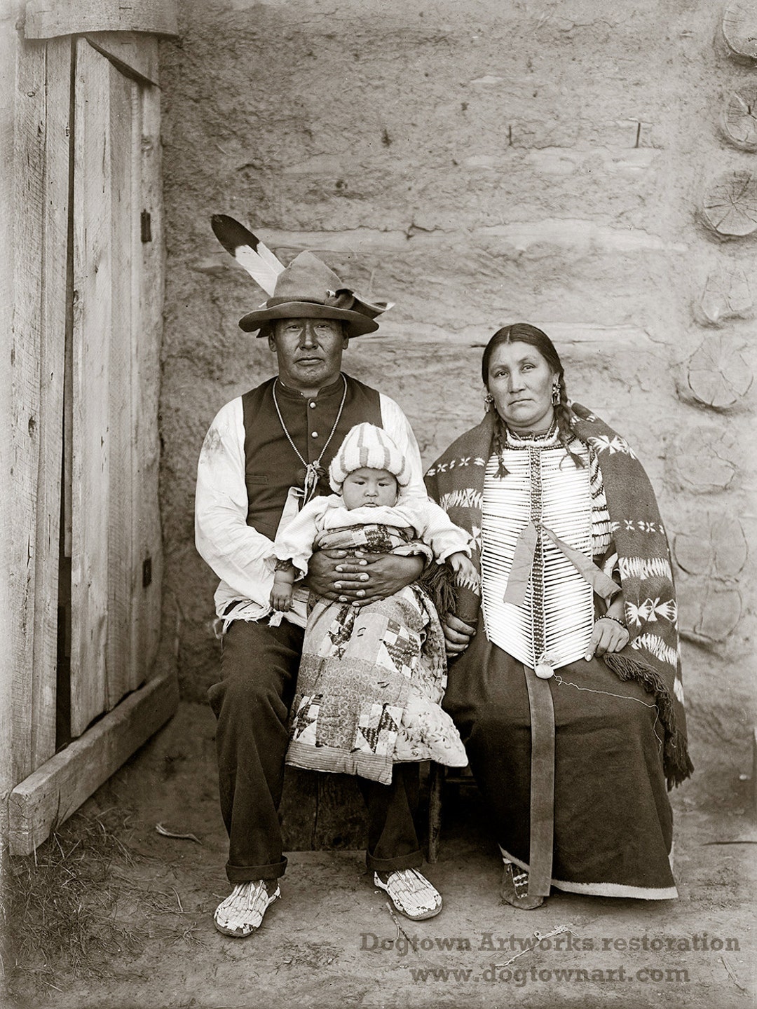 Dakota Sioux Family Portrait: Restored Native American Photograph - Etsy