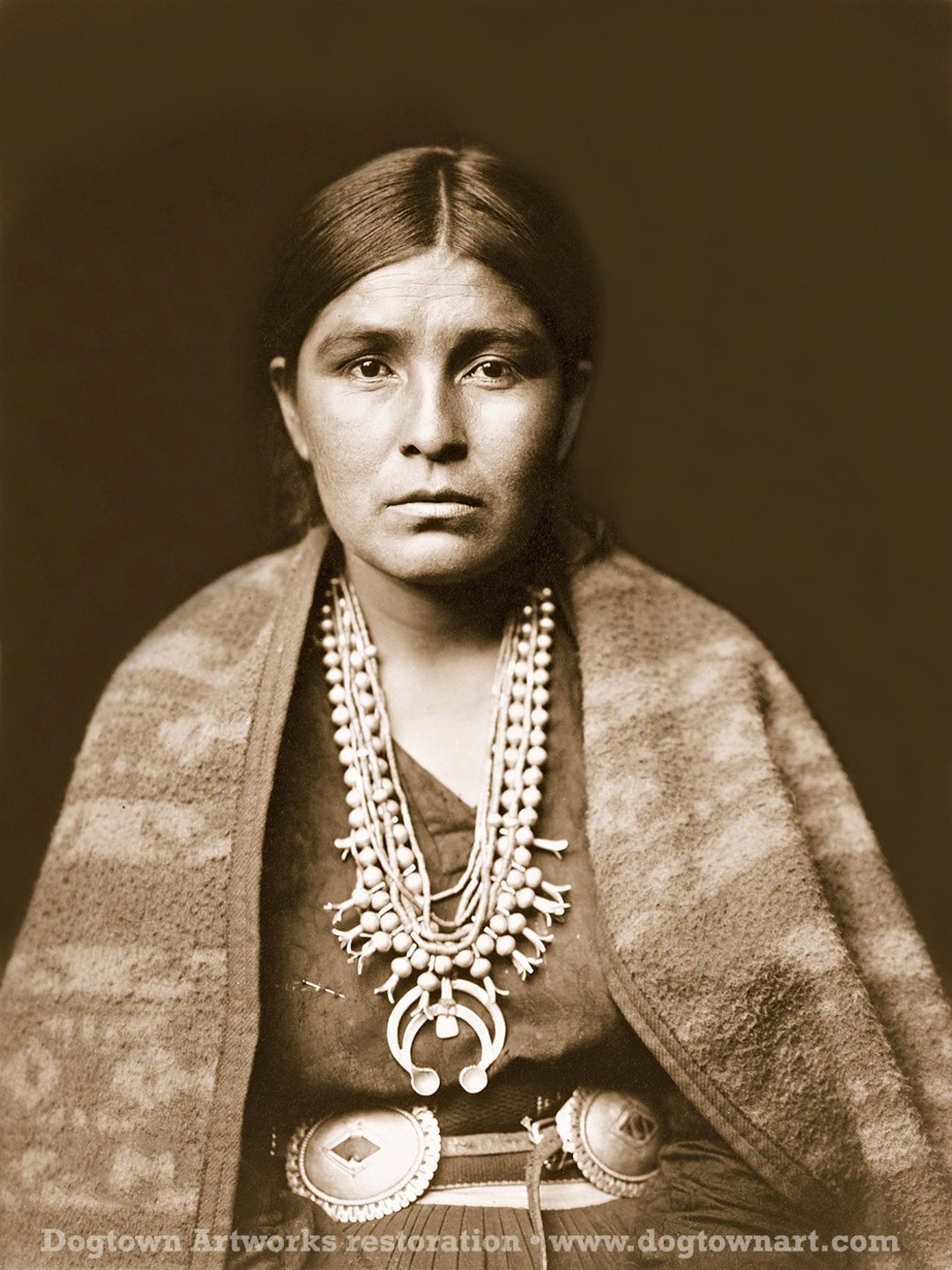 Navajo Woman, Professionally Restored Photograph of Vintage Native ...