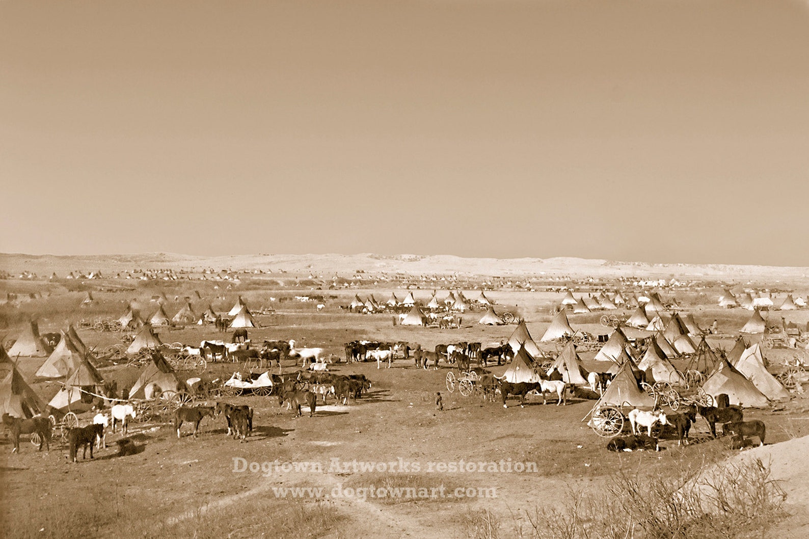 Lakota Sioux Camp Professionally Restored Large Photograph of | Etsy