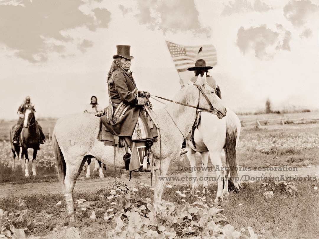 Chief Charlot, Professionally Restored Large Photograph of Vintage ...