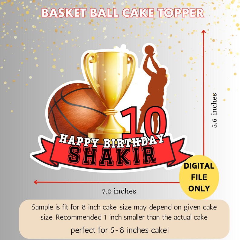 Basketball Cake Topper - Etsy