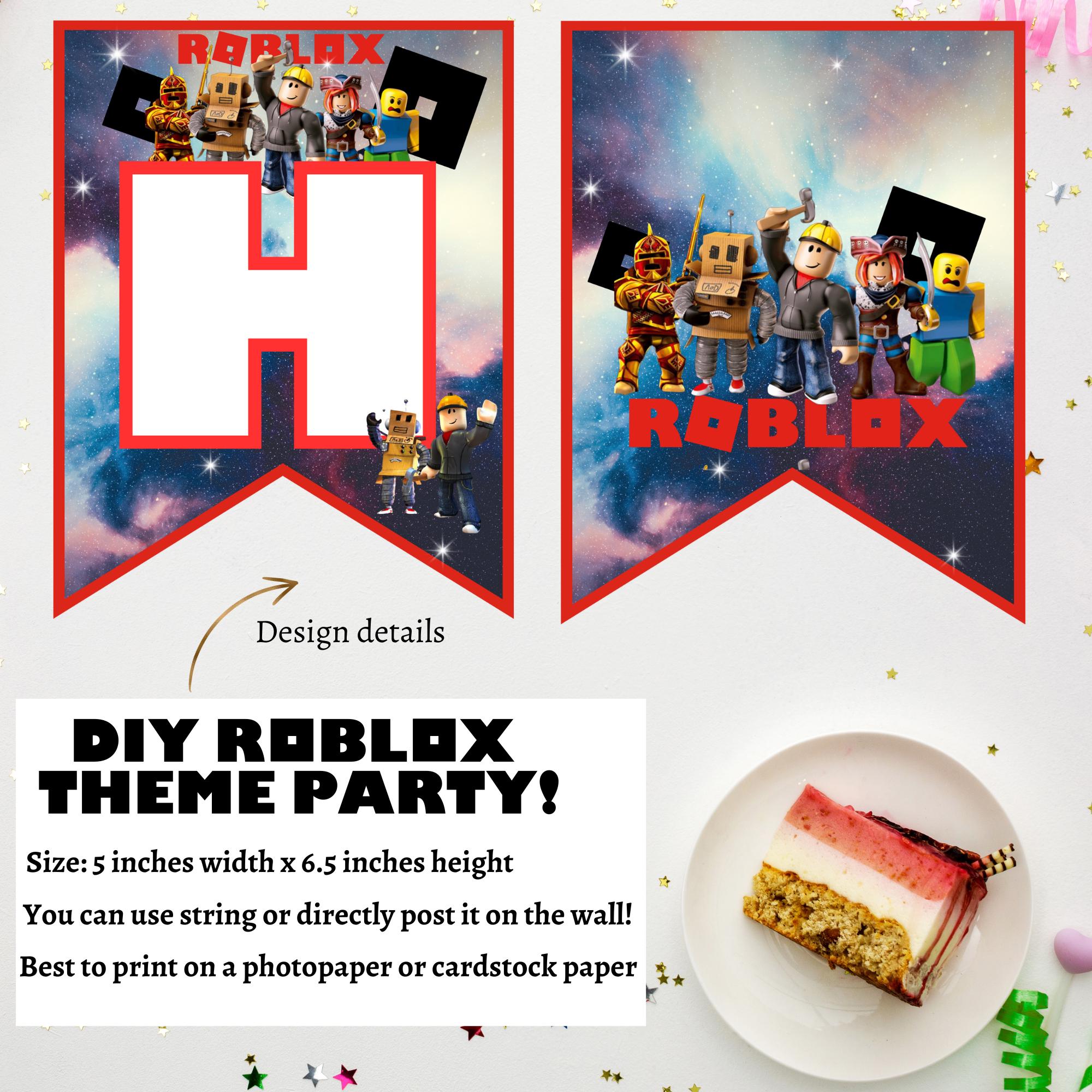 Roblox Game Birthday Banner, Free Customize, Digital Files, Printable ...