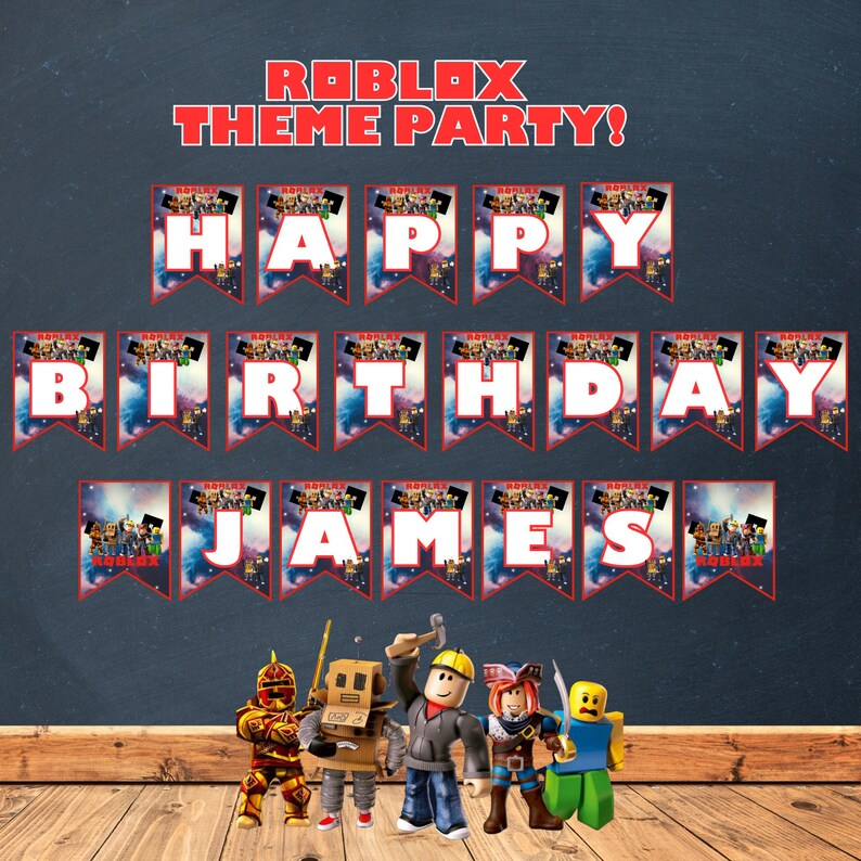 Roblox Game Birthday Banner, Free Customize, Digital Files, Printable ...
