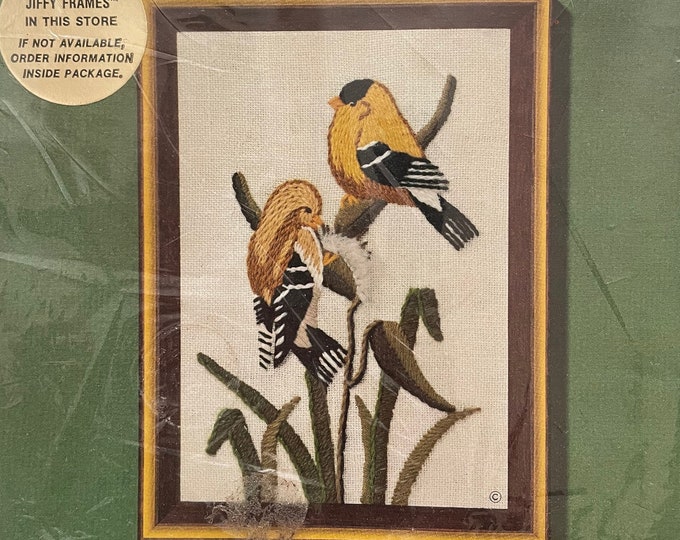 Sunset Designs No. 478 Crewel Project Kit American Goldfinches by Ruth ...