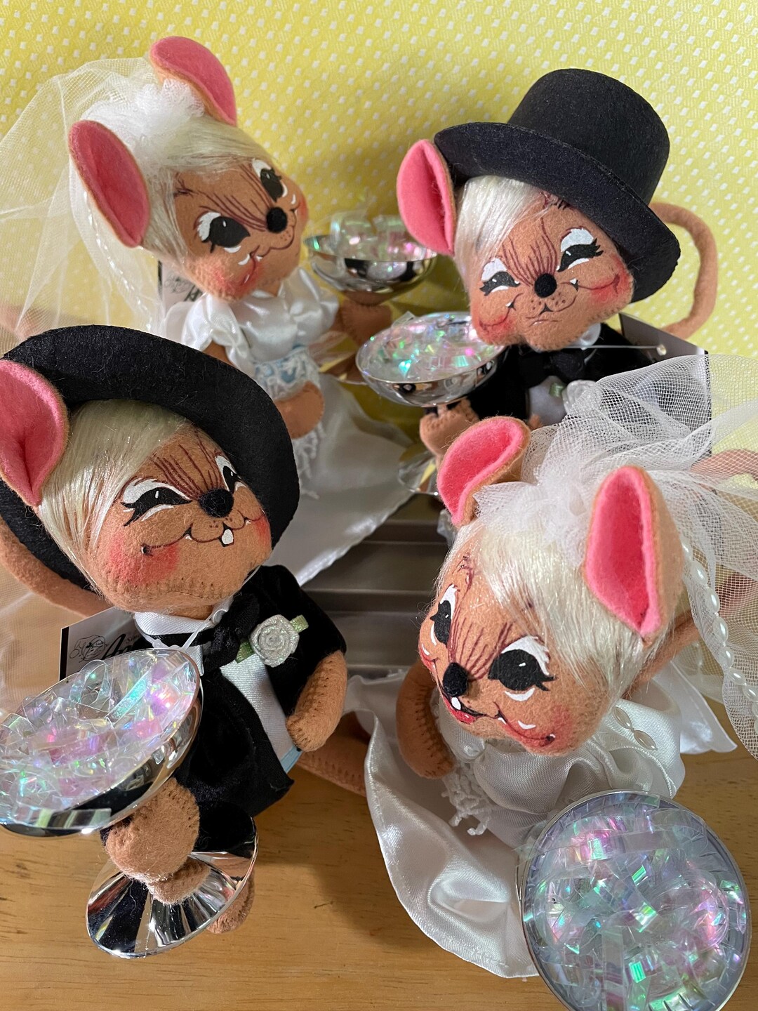 U Pick Vintage Annalee Mobilitee Mice Dolls 7" Bride and Groom Pair ...
