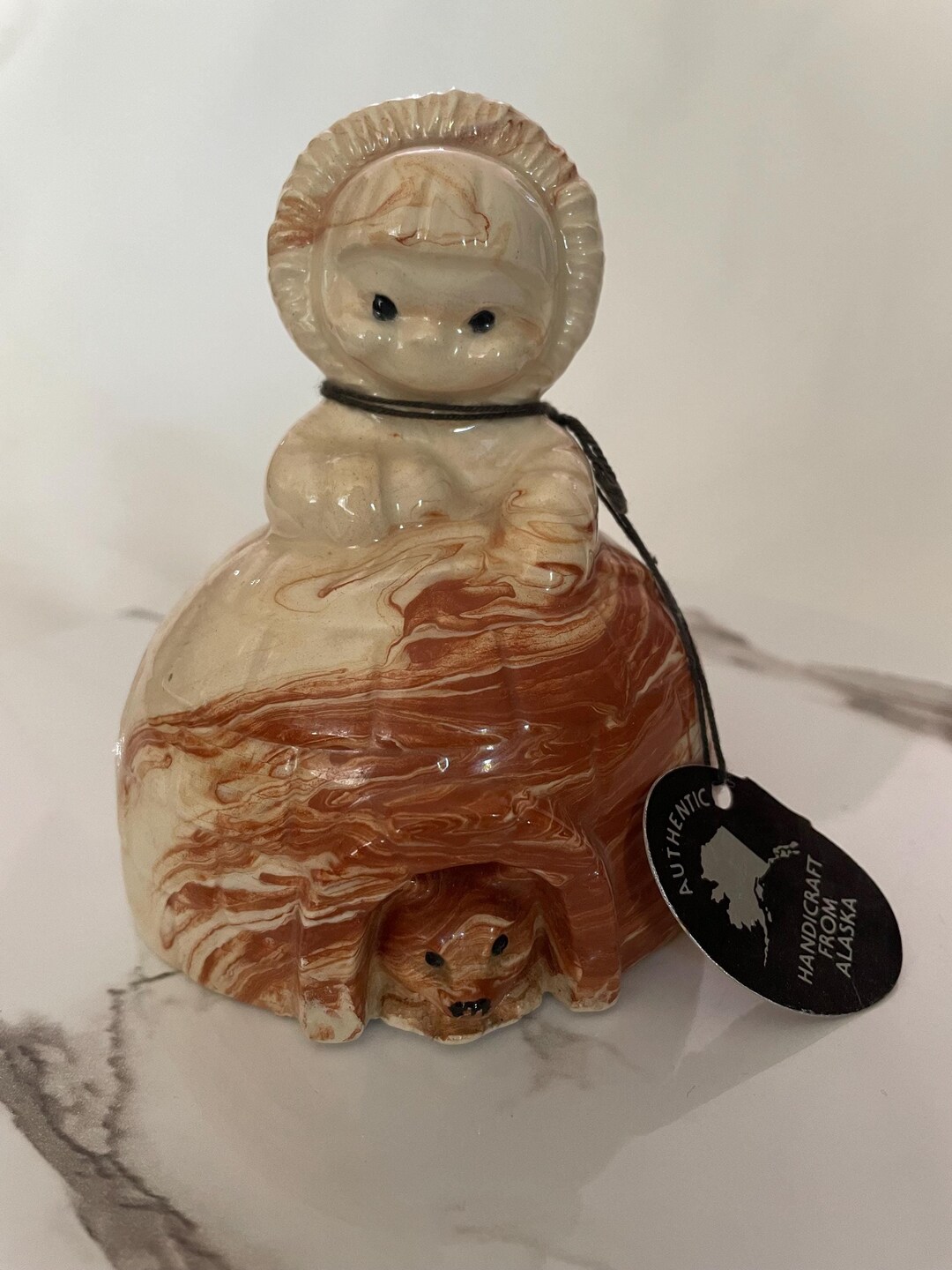Vintage Alaskan Handicraft Ceramic Souvenir Inuit Girl Igloo Skirt and ...