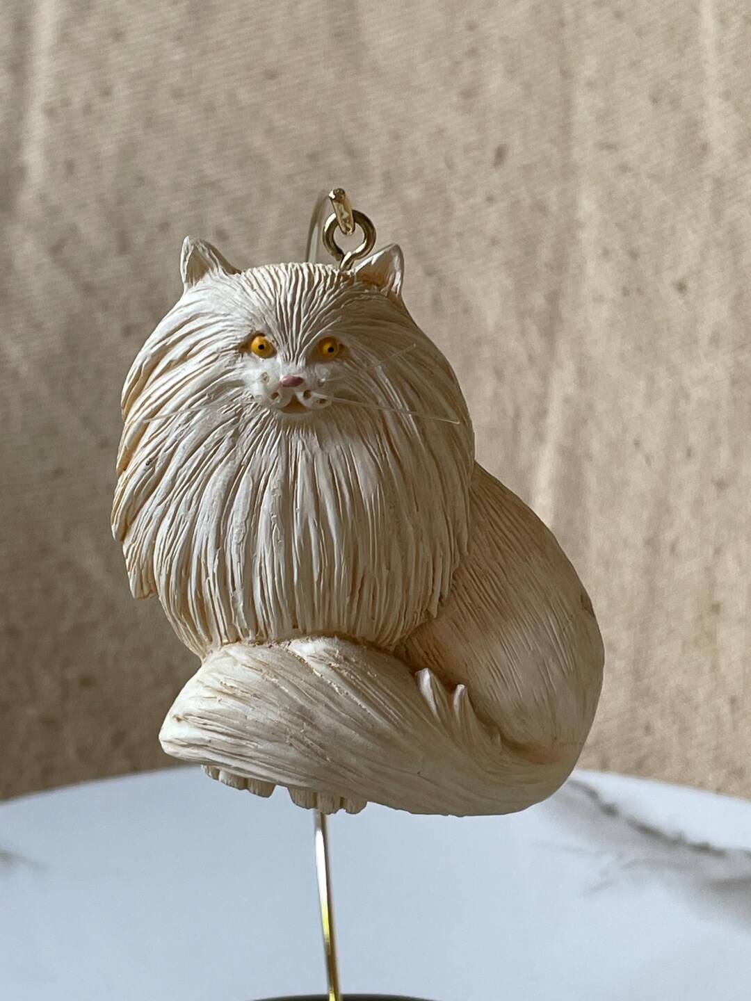 Vintage Debbie Mumm Persian Cat Christmas Ornament Approx. 2.5" Tall ...