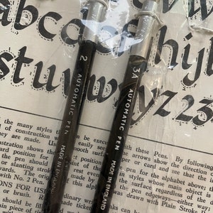 1960s Vintage Artist Lettering Set Automatic Pens the Wizards of ...