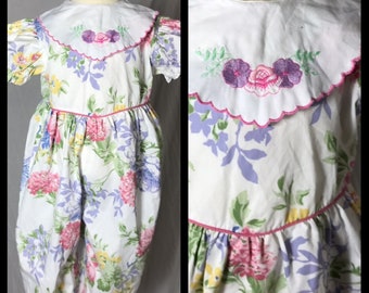 Vintage 80s/90s Baby Togs Pink Smocked Cat Dress With Pointed - Etsy