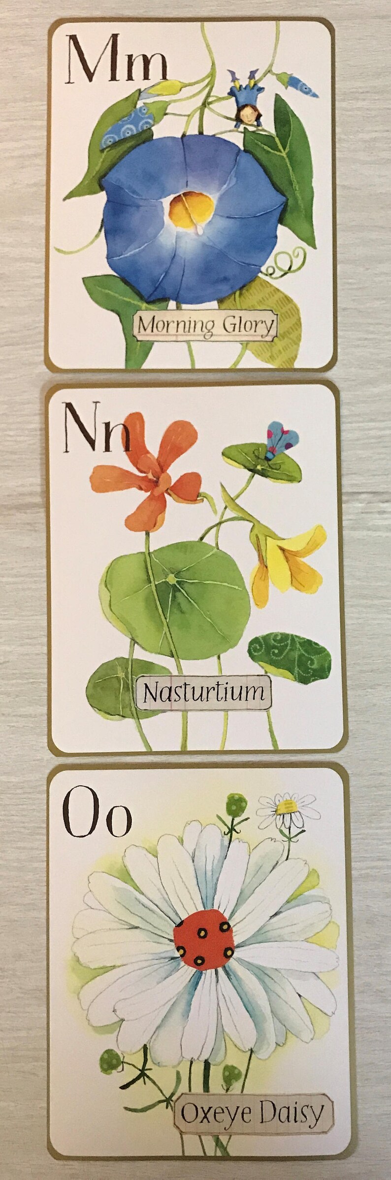 EeBoo Fairies in the Garden Alphabet Cards Wall Art Sets of | Etsy