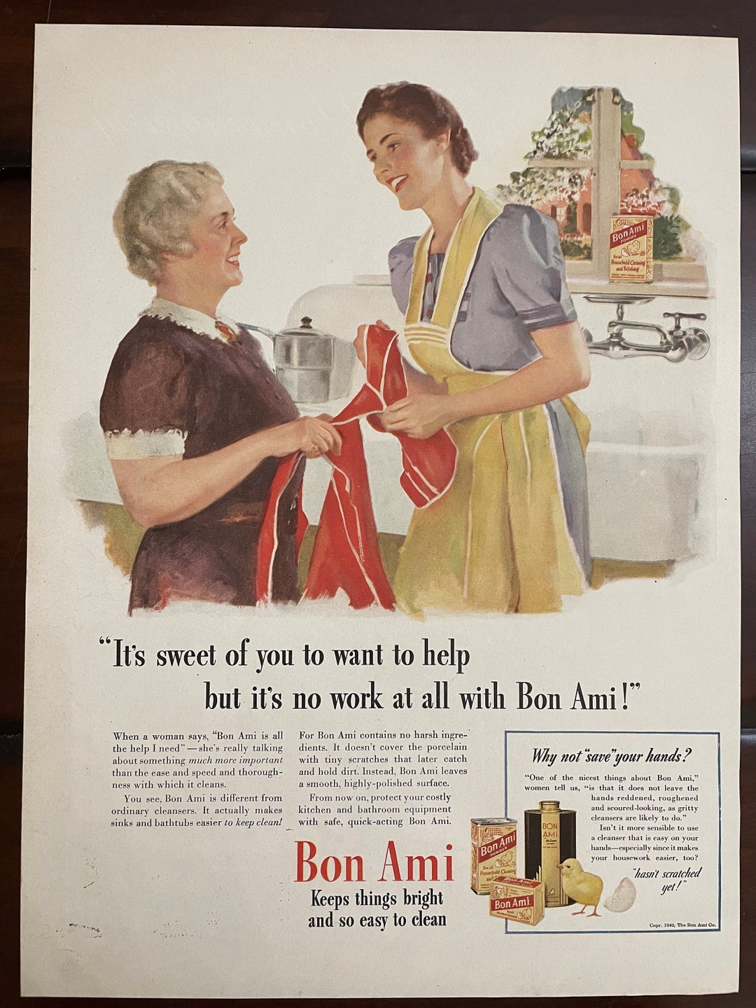 Vintage 1940 1940s Mccall's Homemaking Magazine One Page Poster Style ...