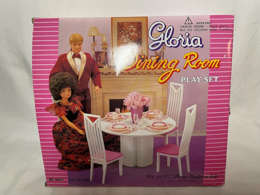 Vintage 1980s Era Gloria Barbie Dining Room Play Set No 94011 Fits 11 1 ...