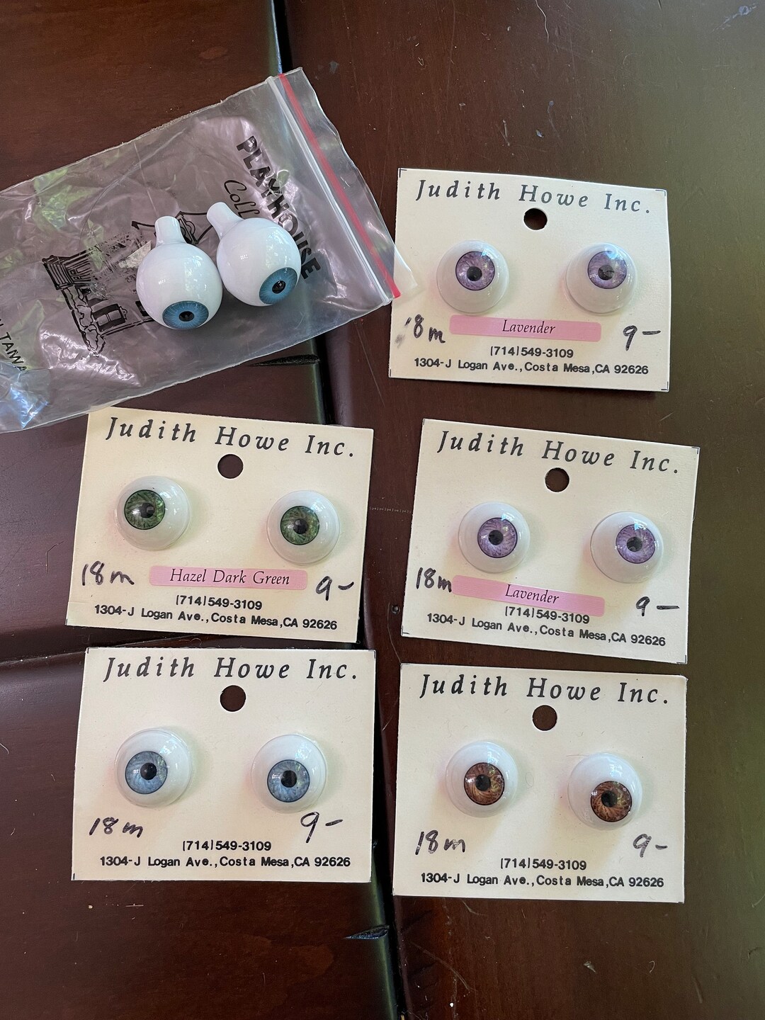 Vintage U Pick Doll Eyes - Judith Howe Inc Semi Circle 18 Mm Lavender ...