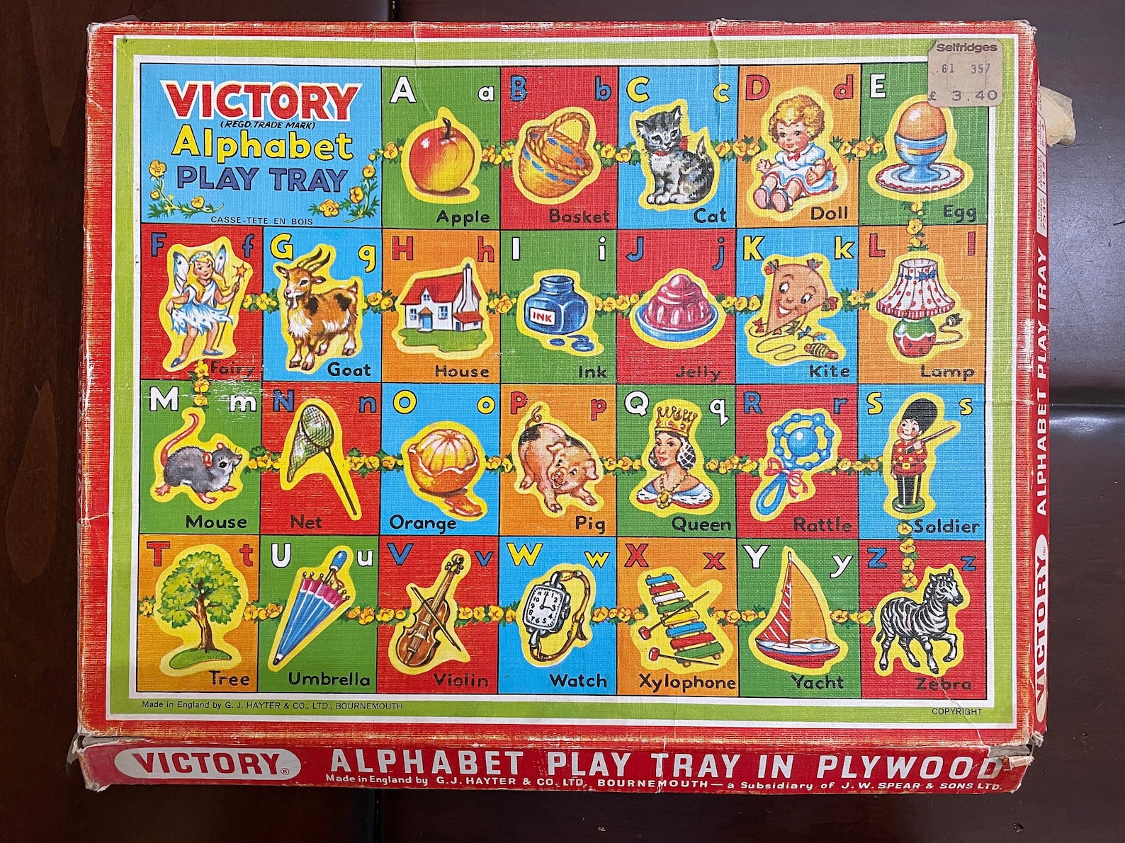 Vintage 1950s Era Victory Alphabet Play Tray in Playwood - Made in ...
